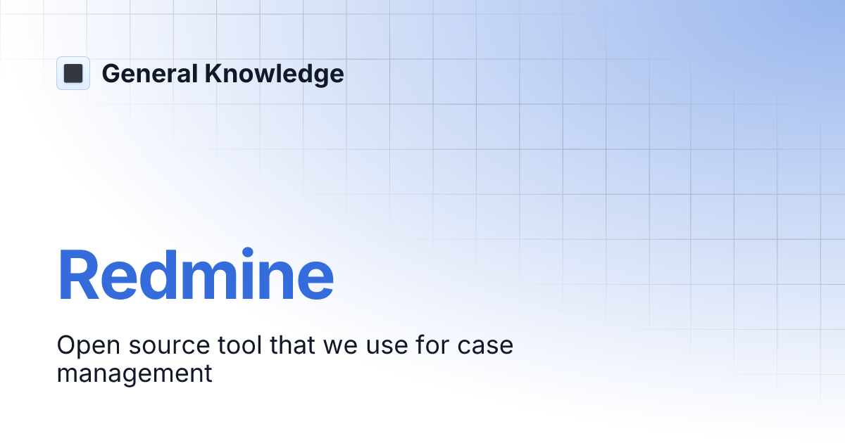 Redmine | General Knowledge