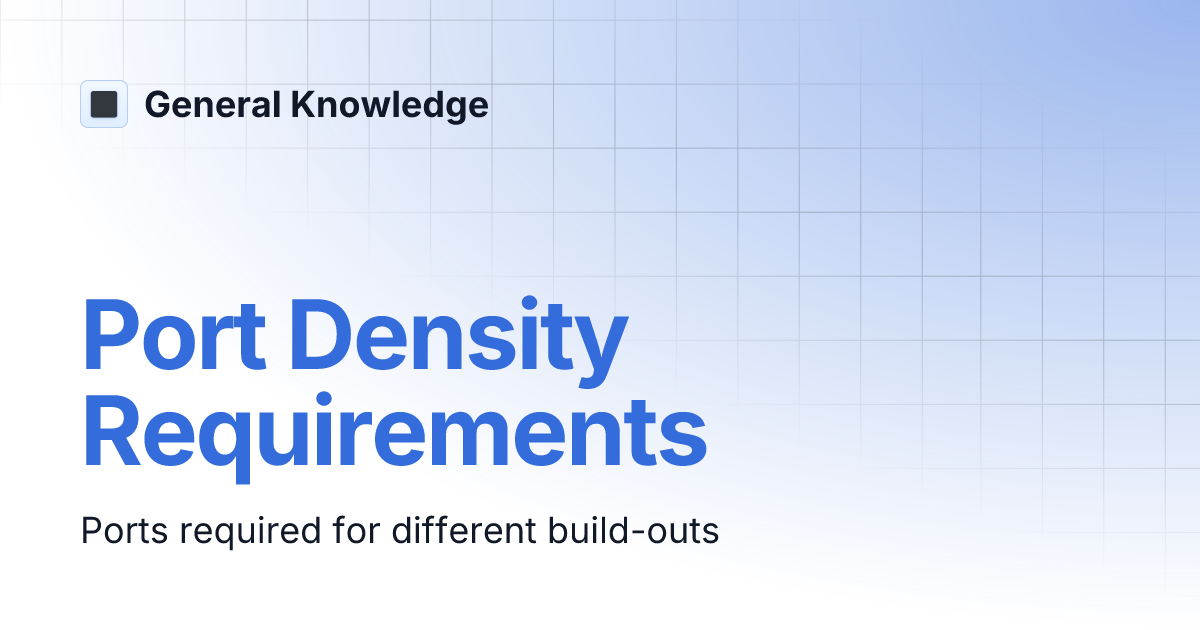 Port Density Requirements | General Knowledge